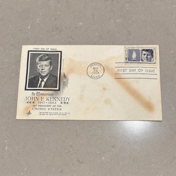 Office | Vintage John F Kennedy First Day Cover 1964 Jfk In Memoriam ...